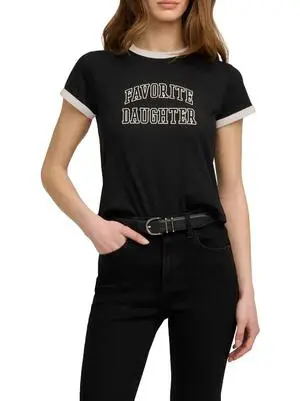 FAVORITE DAUGHTER Collegiate Classic Graphic T-Shirt Black/ivory