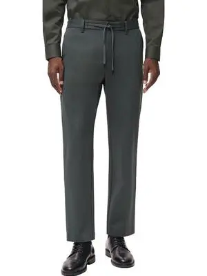 Mango Slim Fit Drawstring Trousers - Light/pastel Grey
