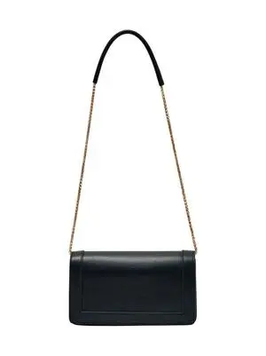 REISS Talia Leather Shoulder Bag - Black