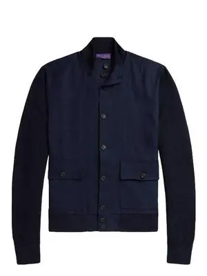 Ralph Lauren Purple Label Mixed-media Jacket - Navy