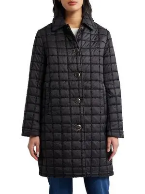 CECE DUPRAZ Boucle Quilted Longline Jacket - Black