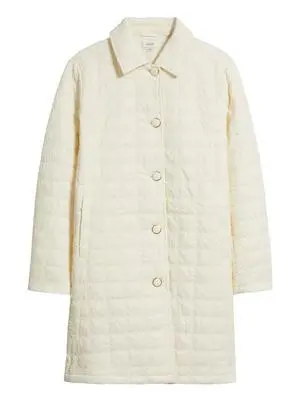 CECE DUPRAZ Boucle Quilted Longline Jacket - Ivory