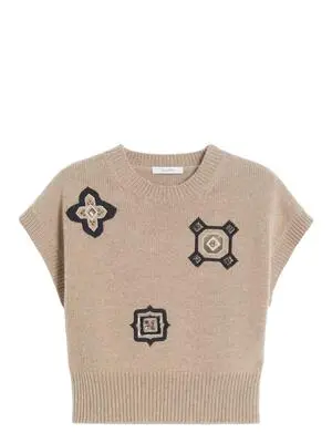 Max Mara Wool And Cashmere Cropped Sweater - Sand