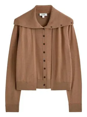 COS Layered Merino Wool Turtleneck Cardigan