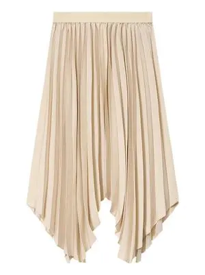 Isabel Marant Étoile Felixa Pleated Asymmetrical Hem Skirt - Ecru