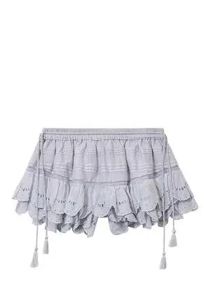MARANT ETOILE Puria Floral Lace Skort - Light Blue