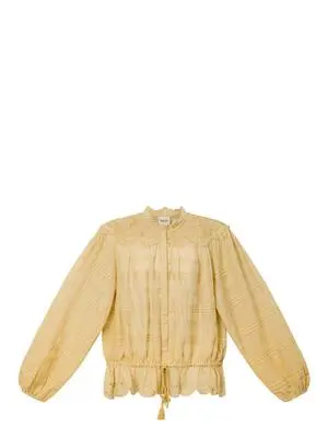 MARANT ETOILE Polly Floral Lace Blouse - Light Ochre