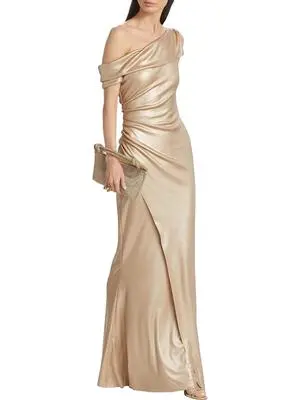 Chiara Boni La Petite Robe Koppany Splendid Draped Gown - Gold