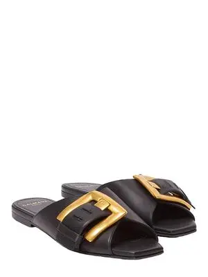 Balmain Anthem Flat Sandals - Black