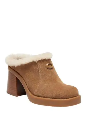 COACH Sculpted C Heeled Mule - Coconut/natural