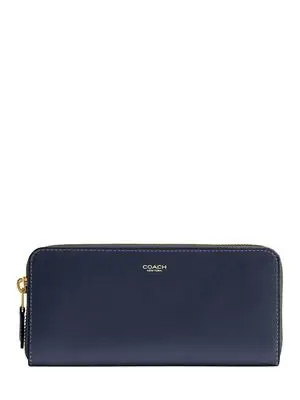 COACH New York Slim Accordion Zip Wallet - Brass/navy