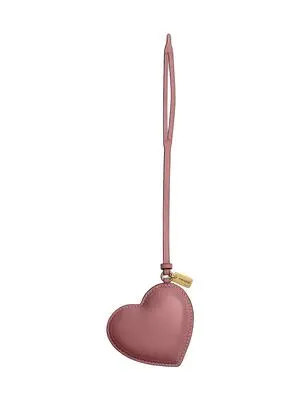 COACH® Heart Puffy Bag Charm - Brass/peony