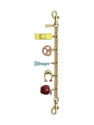 COACH® New York Motif Chain Bag Charm - Brass/multi