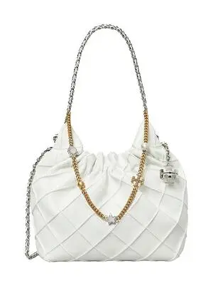 Tory Burch Mini Fleming Hobo Bag - Blanc