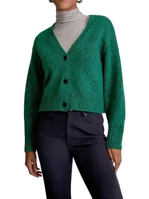 M.M.LAFLEUR Delina Confetti Wool Cardigan - Verdant