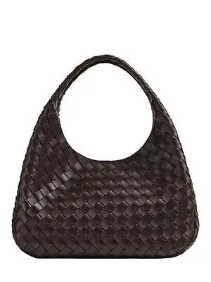 Bottega Veneta Campana Intrecciato Leather Shoulder Bag Fondant