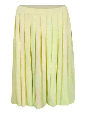 Prada Pleated Cotton Flared Skirt - Yellow