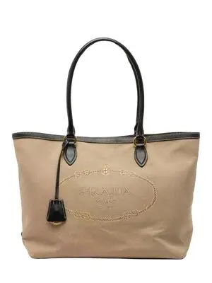 Prada 2013-2025 Canapa Logo Tote Bag - Brown