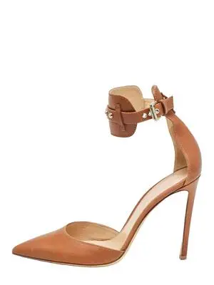 GIANVITO ROSSI 115mm Ankle-strap Stiletto Pumps - Brown