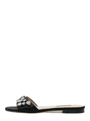 Sjp By Sarah Jessica Parker Crystal-embellished Satin Sandals - Black