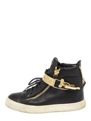 GIUSEPPE ZANOTTI Leather High-top Sneakers - Black