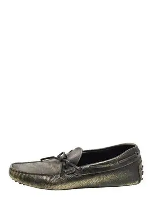 TOD'S Gommino Leather Boat Shoes - Metallic
