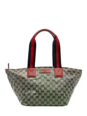Gucci Gg Crystal Web Tote Bag - Brown