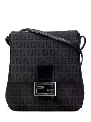 Fendi Zucchino Canvas Crossbody Bag - Black