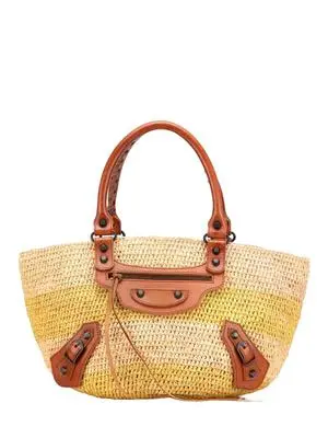 Balenciaga 2005-2025 Raffia Motocross Classic Panier Basket Tote - Brown