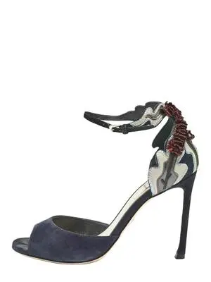 Dior Heeled Suede Sandals - Blue