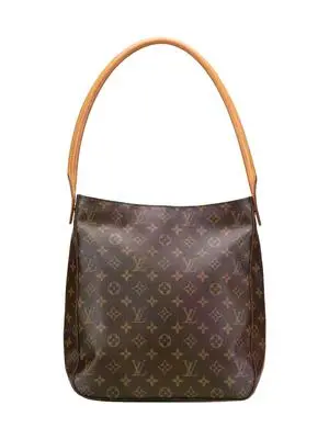 LOUIS VUITTON 2001 Monogram Looping Gm Shoulder Bag - Brown
