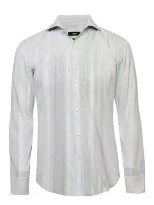 BOSS Striped Cotton Shirt - White