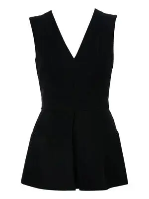 Alexander McQueen Sleeveless Peplum Top - Black