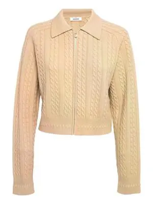 Sandro Cable-knit Cardigan - Neutrals