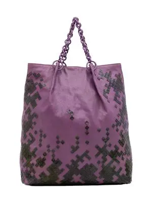 Bottega Veneta Vitello Mosaico Laque Tote Bag - Purple