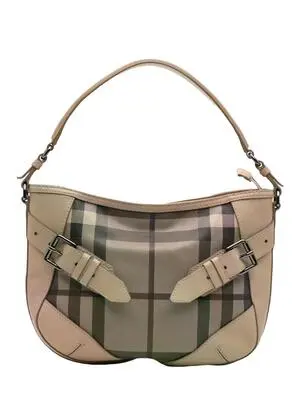 Burberry Smoke Check Coated Canvas And Leather Satchel - Brown