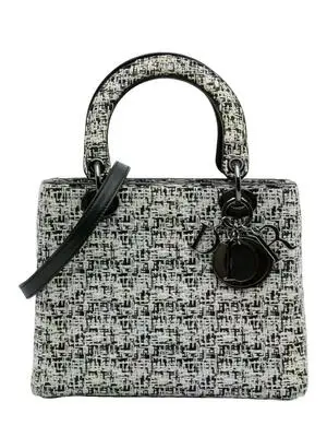 Dior 2013 Medium Tweed Lady Satchel - White
