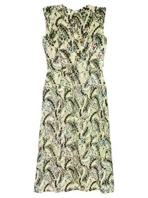 Prada Floral Textured Velvet Dress - Green