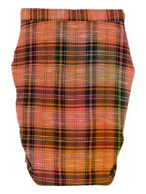VIVIENNE WESTWOOD 2000s Check Pleated Skirt - Orange