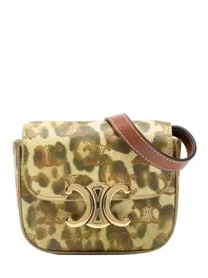 Celine 2023 Mini Leopard Print Claude Crossbody Bag - Brown