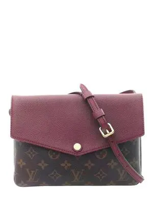 LOUIS VUITTON 2015 Monogram Twinset Crossbody Bag - Brown