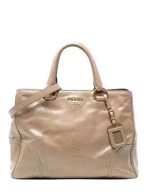 Prada Vitello Shine Open Convertible Satchel - Brown