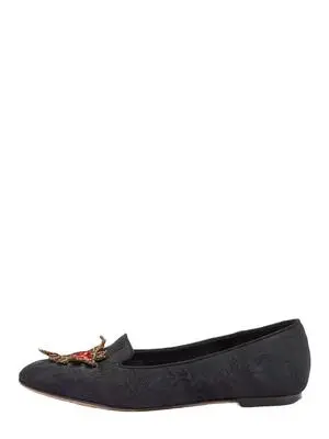 Dolce & Gabbana Embroidered Heart Motif Loafers - Black