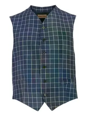 ROMEO GIGLI 1990s Check Single-breasted Waistcoat - Blue
