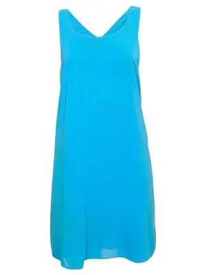 Alice + Olivia Sleeveless Silk Dress - Blue