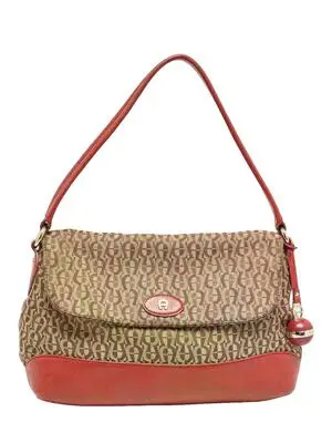 AIGNER Monogram Canvas Shoulder Bag - Neutrals