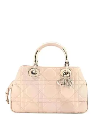 Dior Lady 95.22 Bag Cannage Embossed Leather Tote Bag - Neutrals