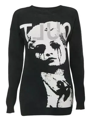 Alexander McQueen Face Intarsia Knit Sweater - Black