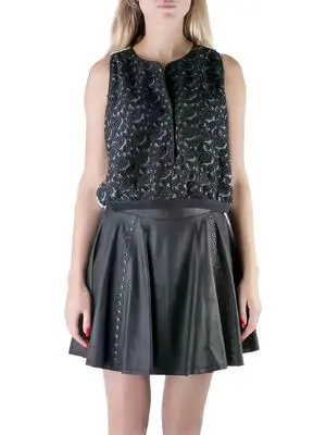 Yigal Azrouël Paisley Embroidered Top - Black