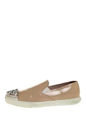 Miu Miu Bejeweled Slip-on Sneakers - Neutrals